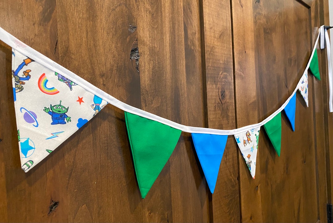 Toy Story Birthday Banner Fabric Bunting Banner Party Decor Disney ...