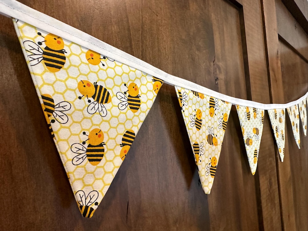 Honey Bee Birthday Banner Bees Birthday Banner Bee Fabric Banner Party ...