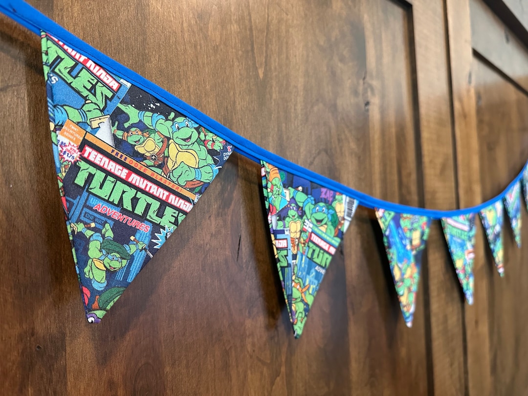 Teenage Mutant Ninja Turtles Birthday Pennant Banner Fabric Banner ...