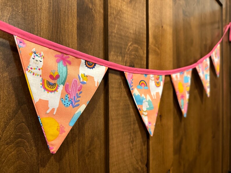 Llama Birthday Banner Girls Birthday Banner Fabric Banner Party Decor ...