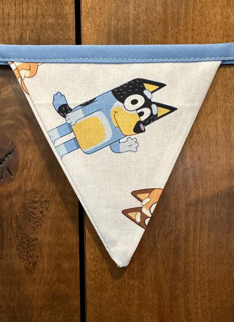 Bluey Birthday Pennant Banner Fabric Bunting Banner Party Decor - Etsy