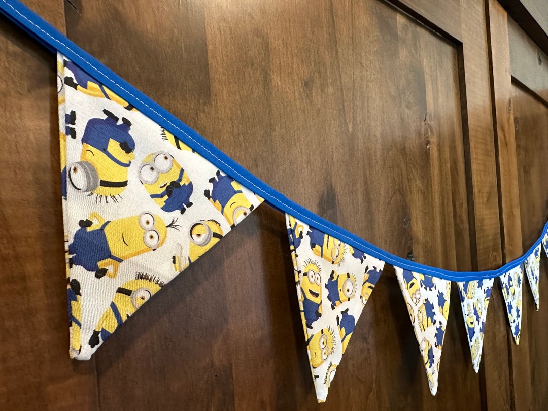 Minion Birthday Pennant Banner Fabric Bunting Banner Party Decor - Etsy