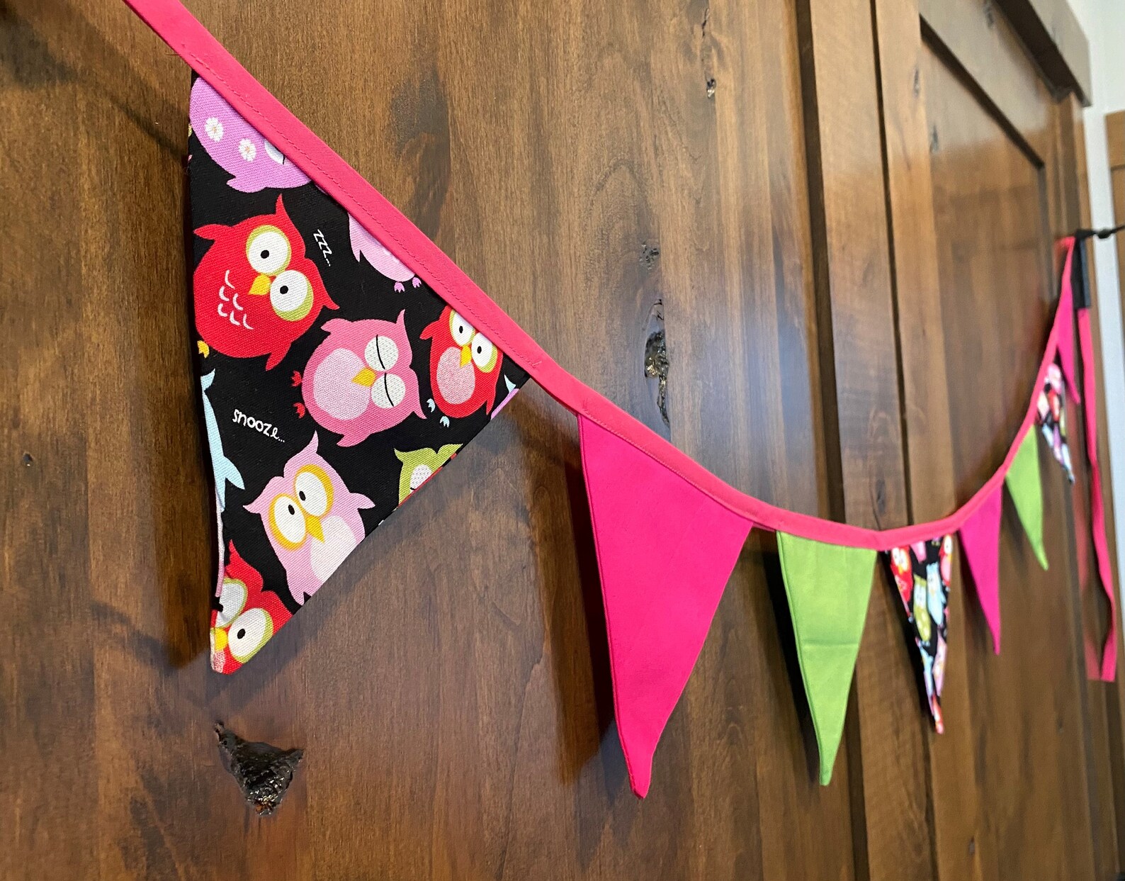 Owl Birthday Banner Fabric Bunting Banner Party Decor - Etsy