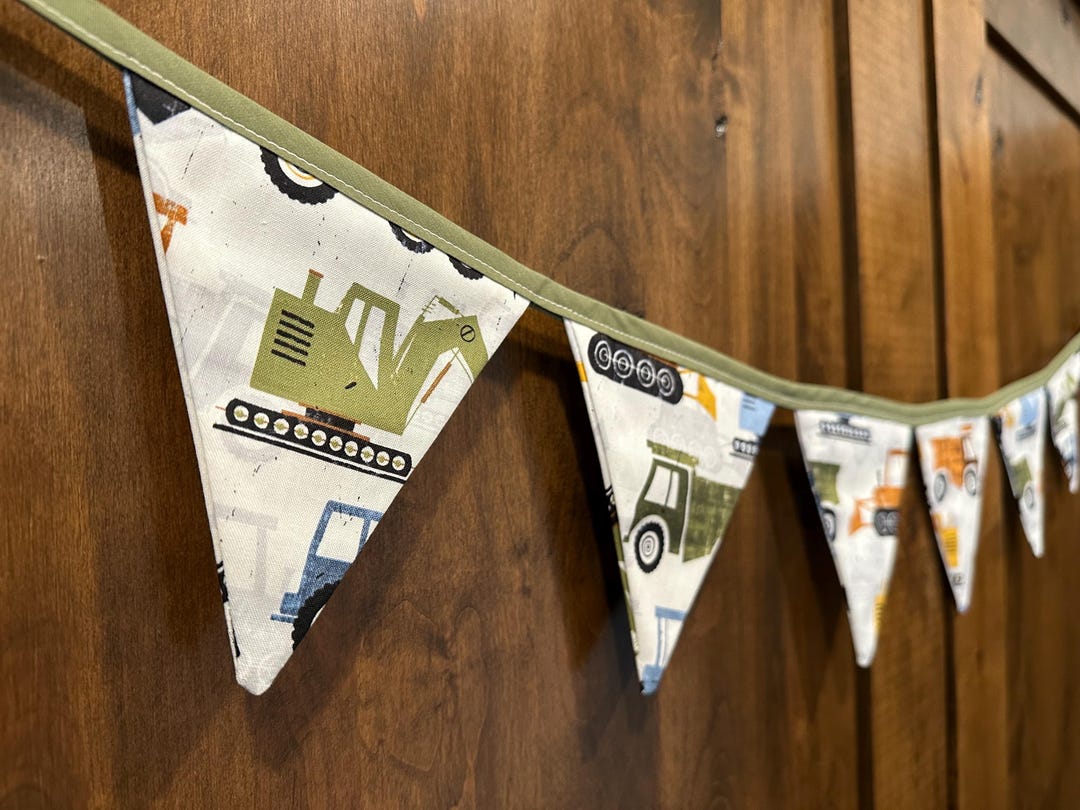 Construction Birthday Banner Boys Birthday Banner Fabric Banner Party ...