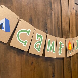 Camping Birthday Banner Camping Theme Cardstock Paper Banner ...