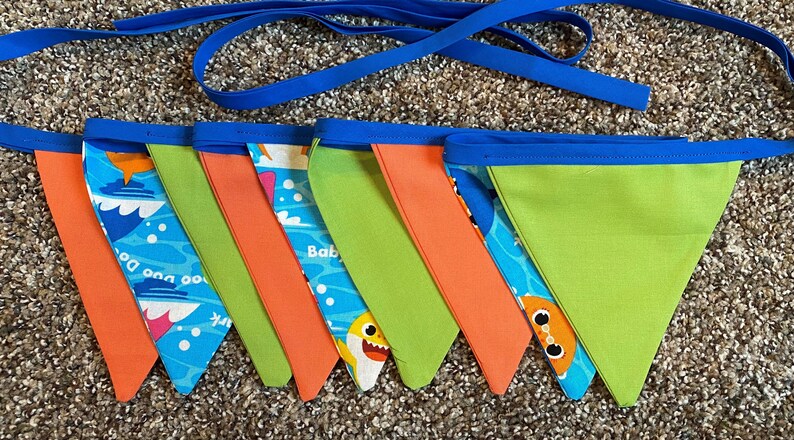 Baby Shark Birthday Banner Fabric Bunting Banner Party Decor Baby Shower - Etsy