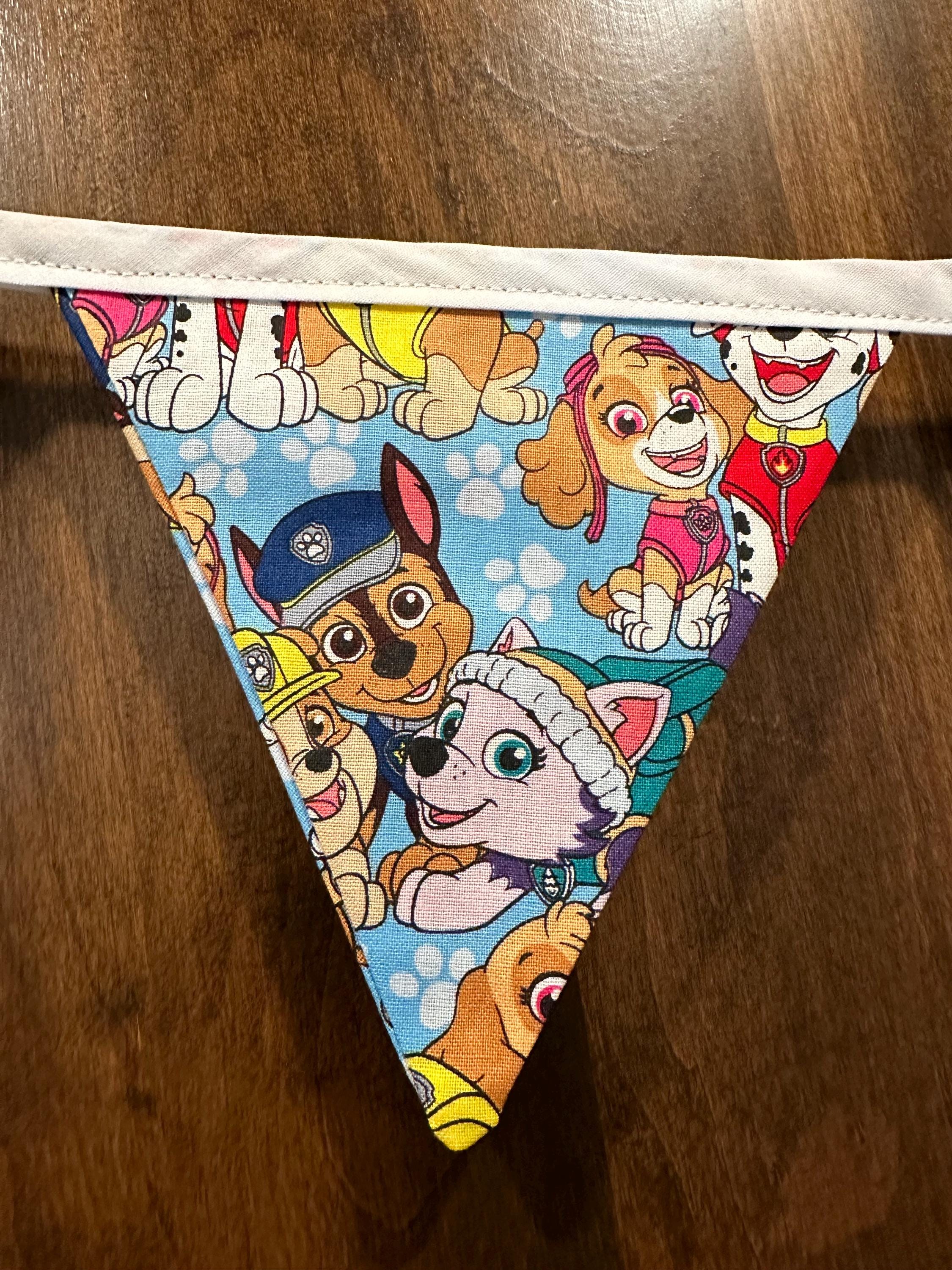 Paw Patrol Birthday Pennant Banner Fabric Banner Party Decor - Etsy