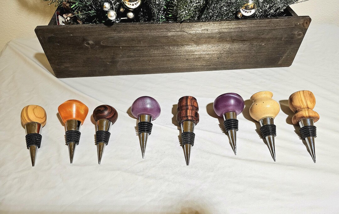 Handmade Bottle Stoppers. Made From Wood and Resin. - Etsy