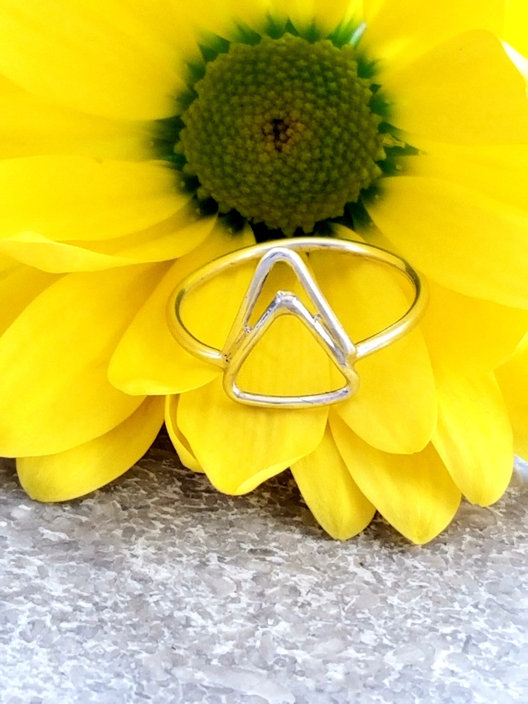 Double Triangle Shape Silver Ring - Etsy
