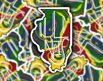 Decatur, Illinois Icons Art Sticker Set Stickers Hometown Nostalgia the ...