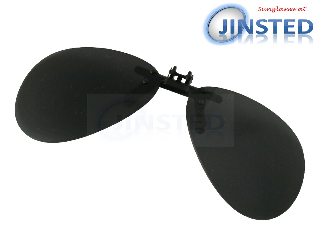Black Polarised Aviator Clip on Flip up Sunglasses UV400 Protection ...