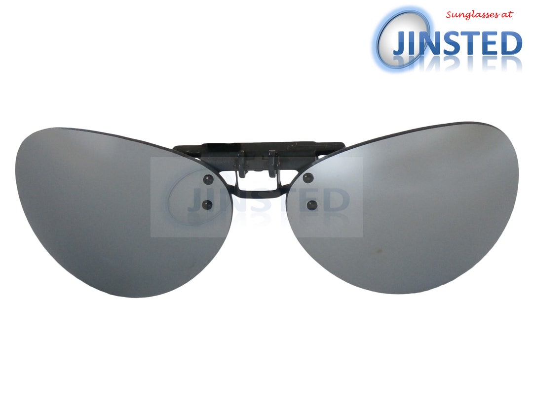 Silver Mirrored Aviator Clip on Flip up Sunglasses UV400 Protection ...