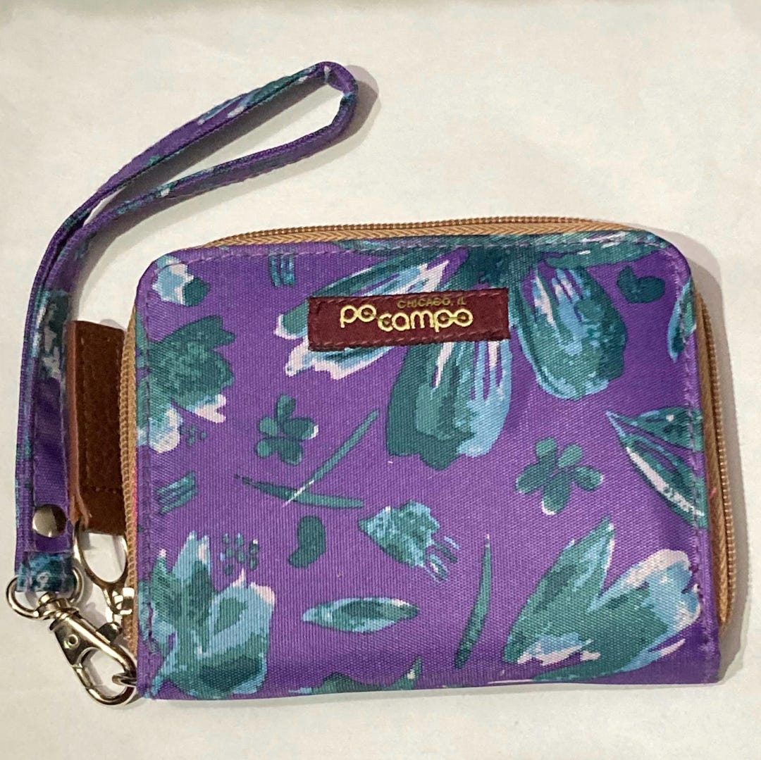 Vintage 1990s/y2k Pretty Po Campo Purple Floral Billfold Wallet With ...