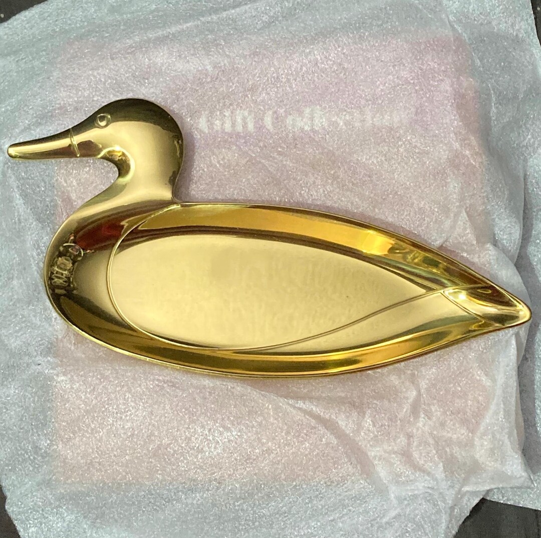 NEW Vintage Avon Brass Duck Change Coin Dish - Etsy