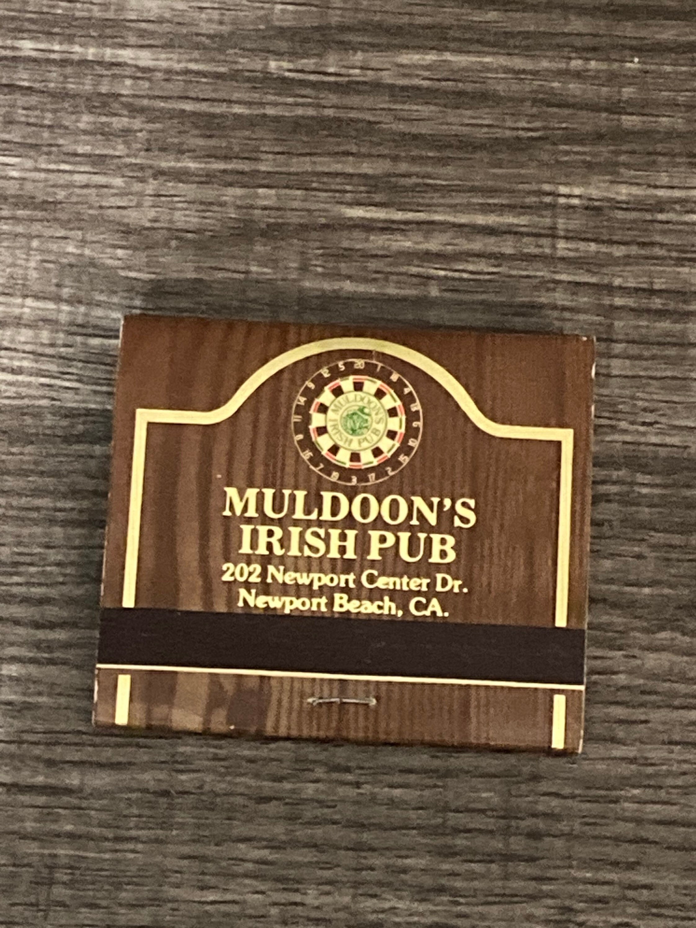 VINTAGE Muldoon’s Irish Pub Newport Beach California Matchbook - Etsy
