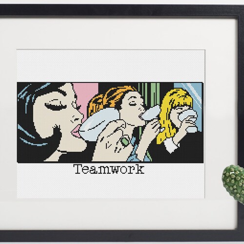 Teamwork Cross Stitch Pattern Funny / Funny Wine Cross Stitch | Etsy