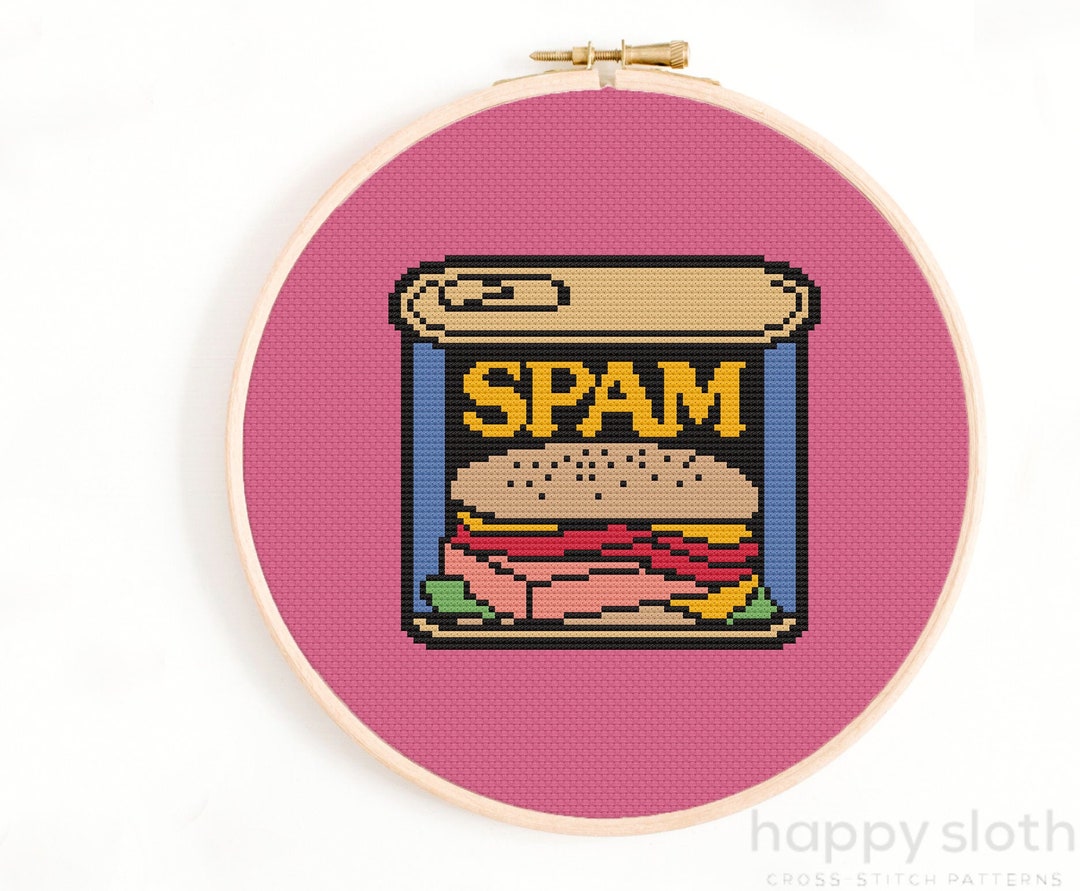 Spam Cross Stitch Pattern: Canned Meat Embroidery (digital Download) - Etsy