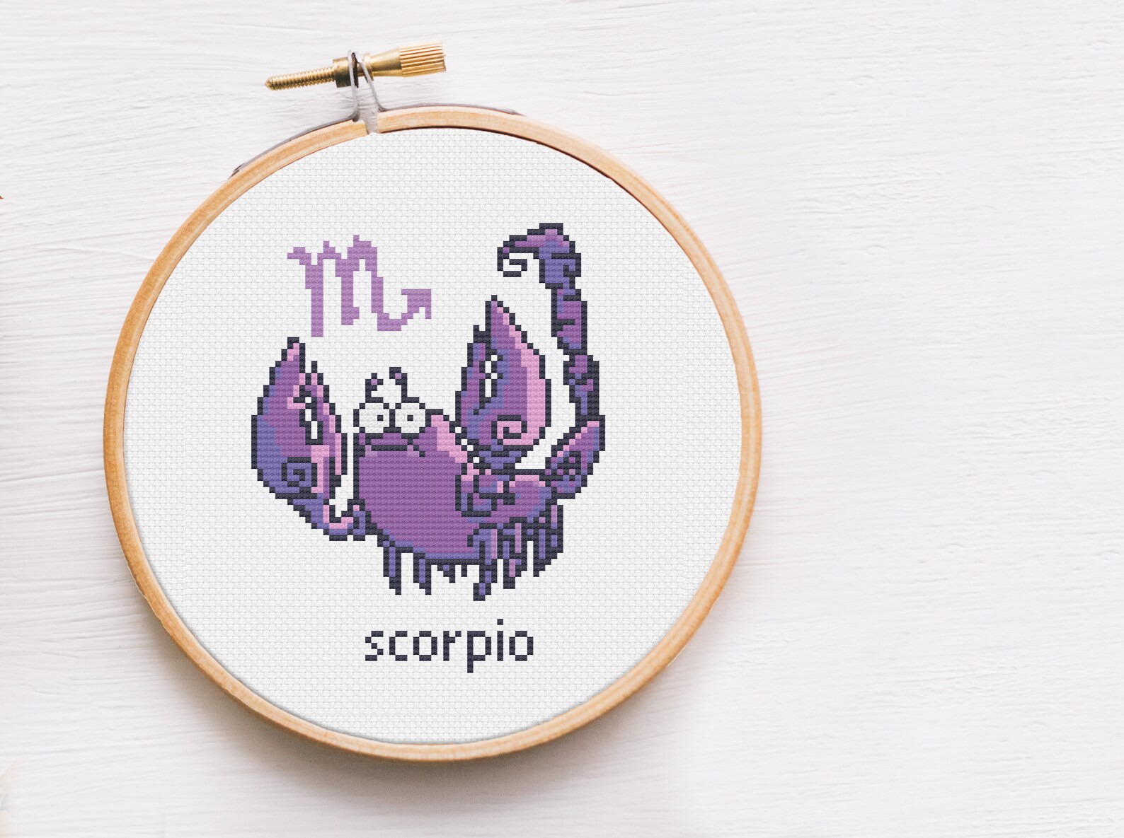 Little Scorpio Cross Stitch Cute Zodiac Cross Stitch - Etsy