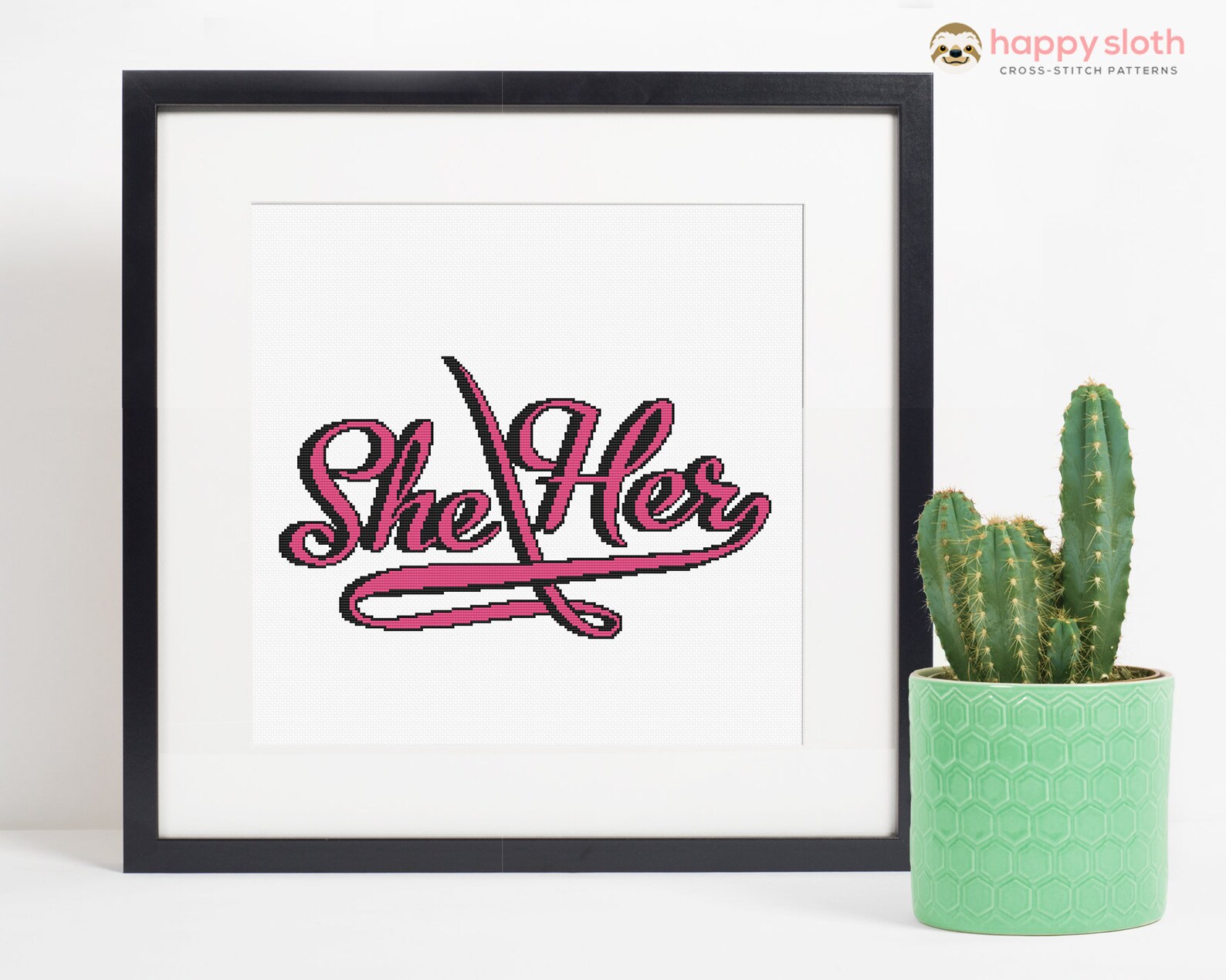 She/her Transgender Cross Stitch Pattern / Trans Cross Stitch - Etsy