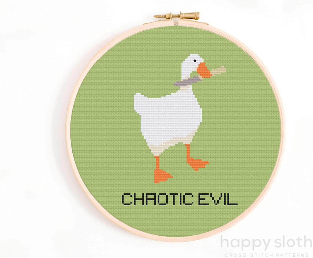 Goose Cross Stitch Pattern - Chaotic Evil Cross Stitch Pattern - Evil ...