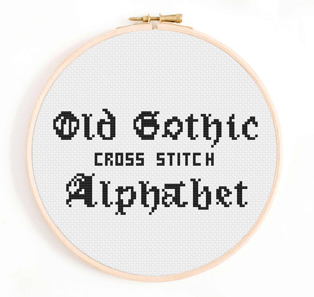 Old Gothic Alphabet - Full Alphabet Cross Stitch Chart - Medieval Cross ...