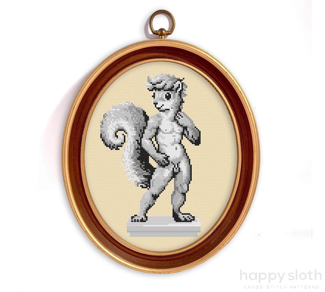 Squirrel David Cross Stitch Pattern: Funny Animal Art (digital Download ...