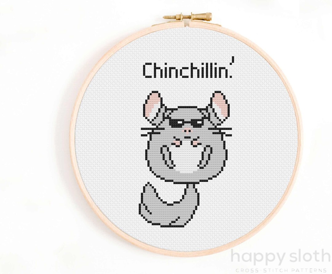 Chinchillin' Chinchilla: Funny Relaxed Cross Stitch Pattern (digital ...