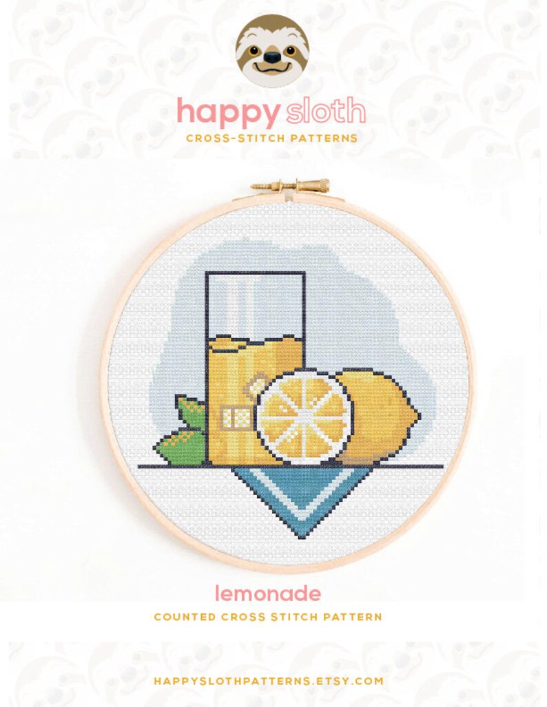 Lemonade Cross Stitch Pattern / Vintage Kitchen Cross Stitch | Etsy
