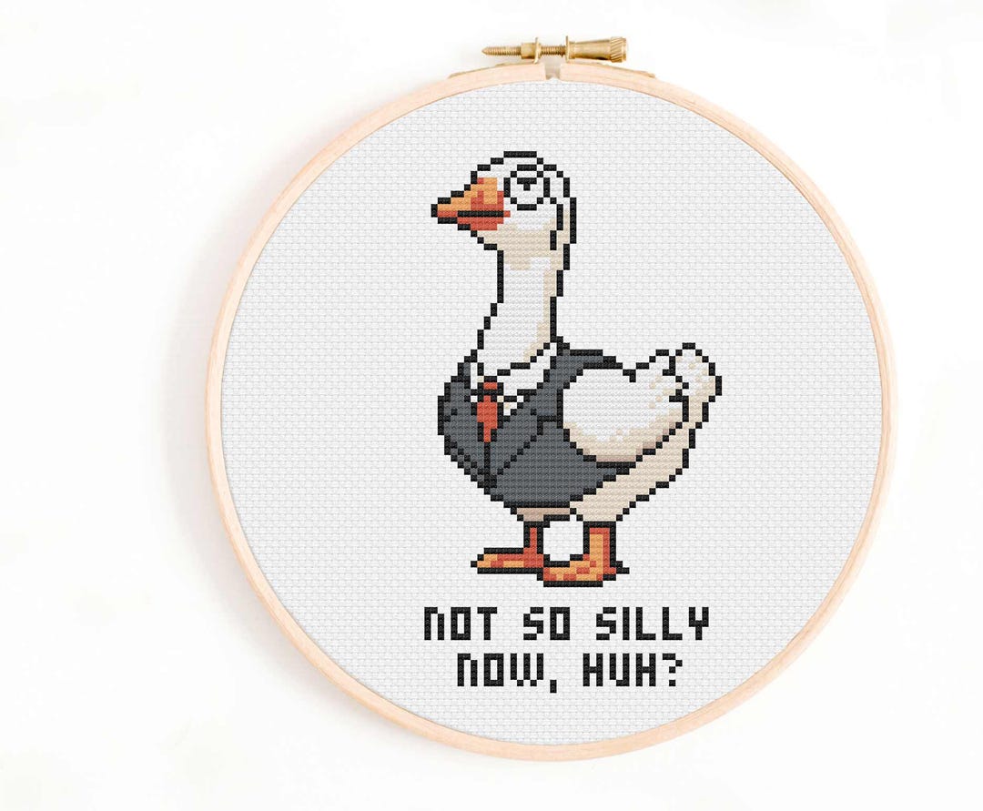 Silly Goose Cross Stitch Pattern: Dumb Joke Embroidery (PDF Pattern) - Etsy