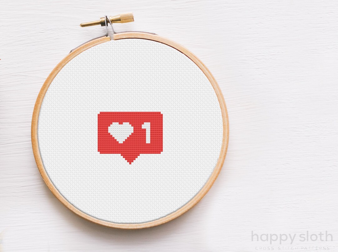 Insta Cross Stitch - Insta Hearts Cross Stitch Pattern - Funny Meme ...