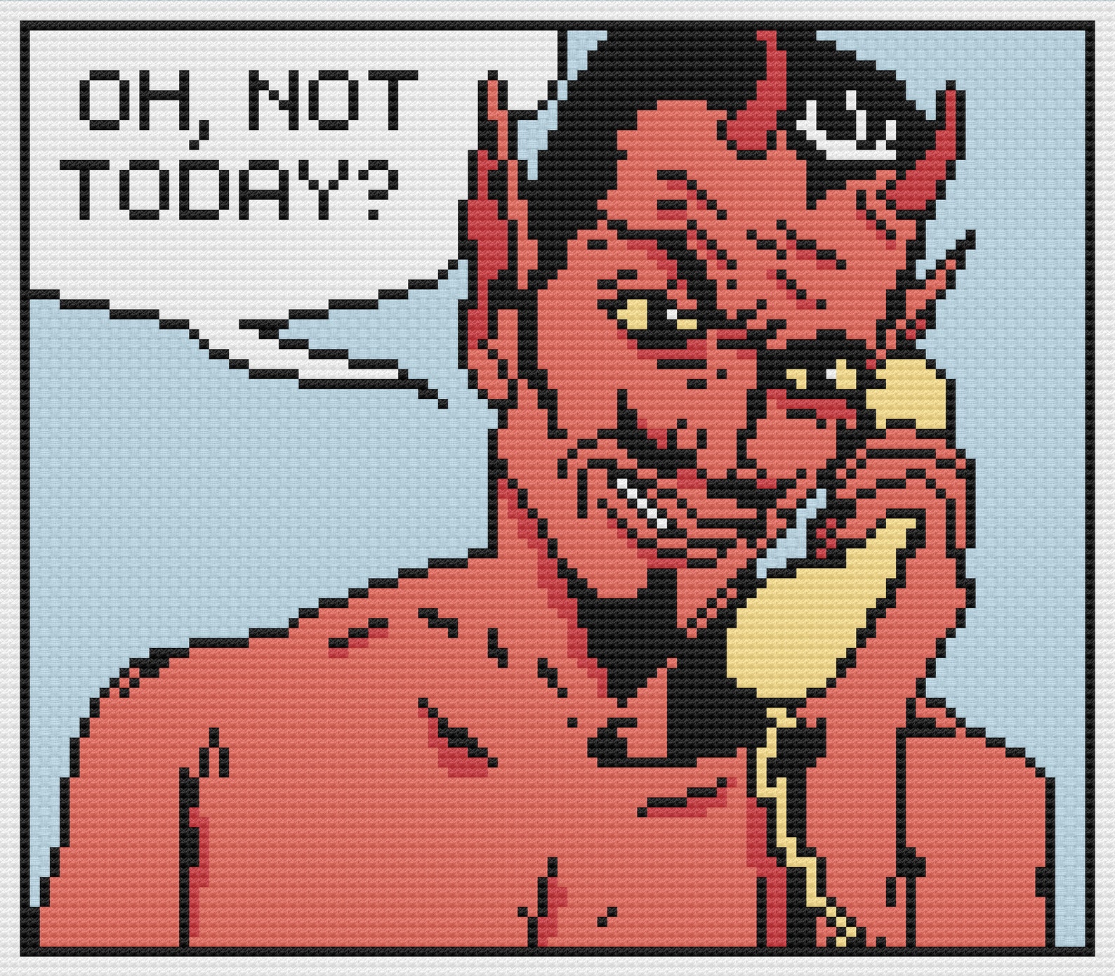 Maybe Tomorrow Satan / Funny Cross Stitch Pattern / Satan | Etsy