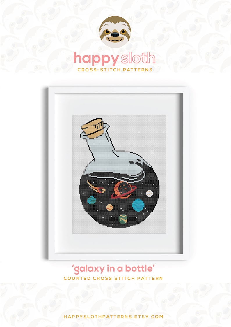 Galaxy in a Bottle Cross Stitch Pattern / Outer Space Cross - Etsy