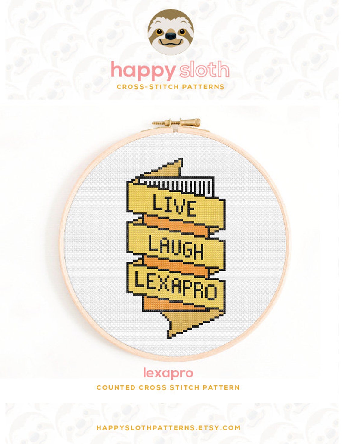 Anxiety Cross Stitch Pattern Medication Reminder Cross - Etsy