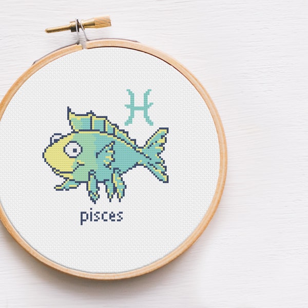 Pisces Cross Stitch - Etsy