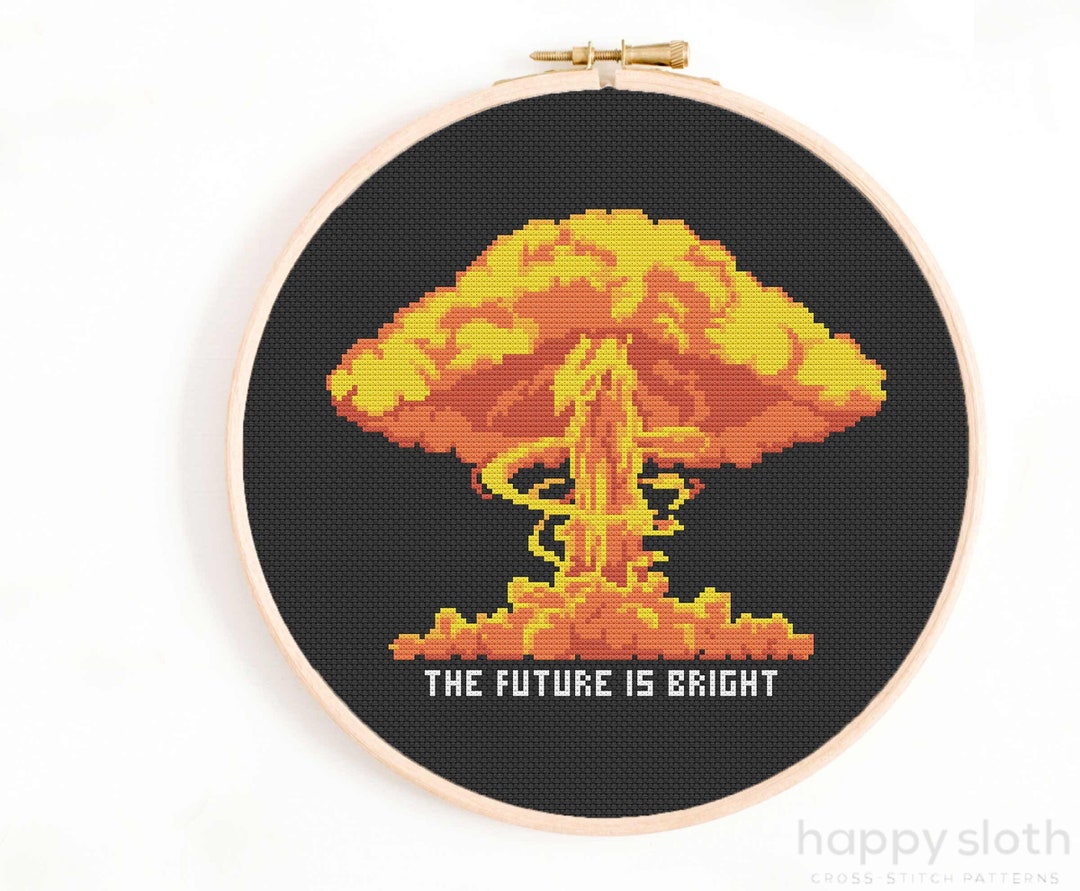 Mushroom Cloud Cross Stitch Pattern: the Future is Bright (digital ...