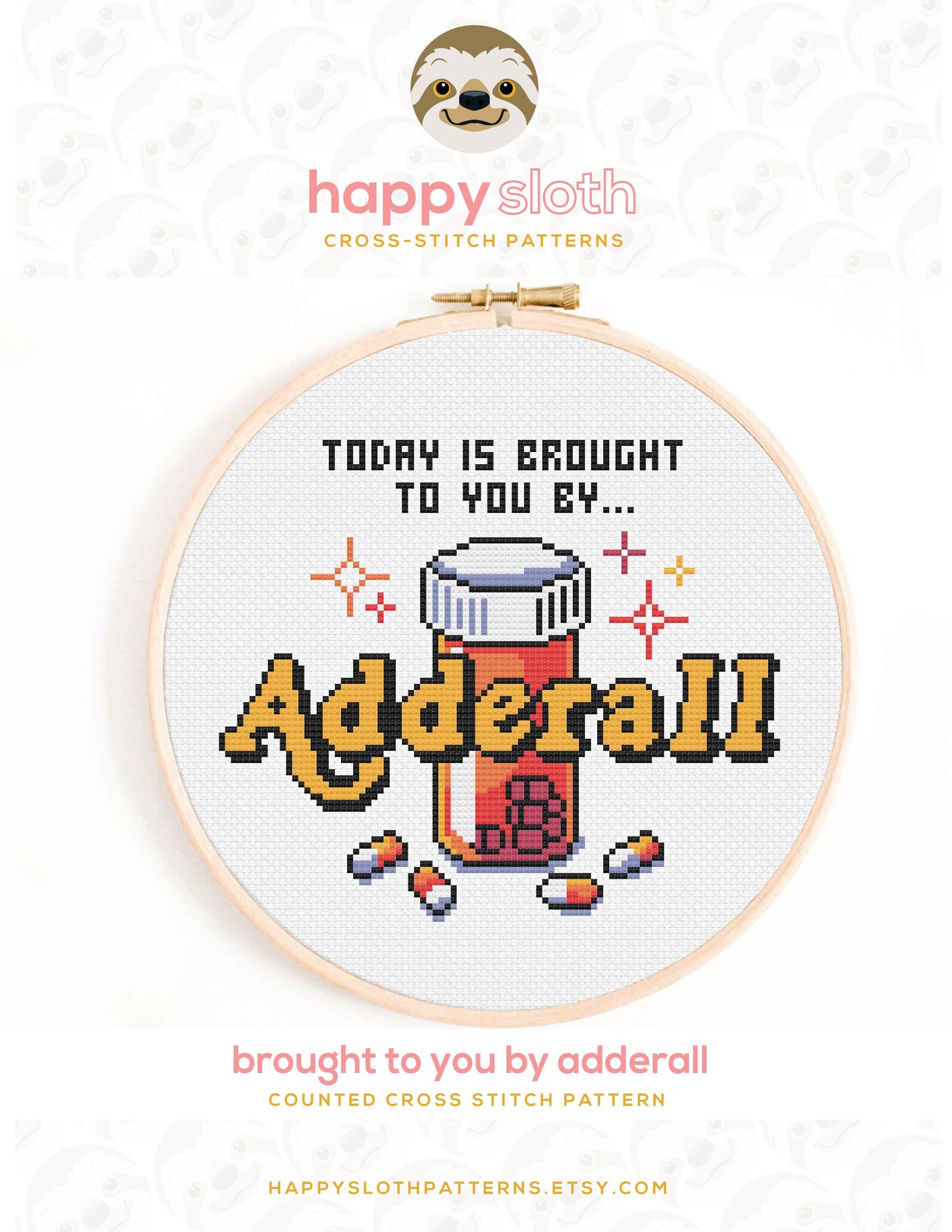 ADHD Medication Reminder Cross Stitch Pattern (digital Download) - Etsy