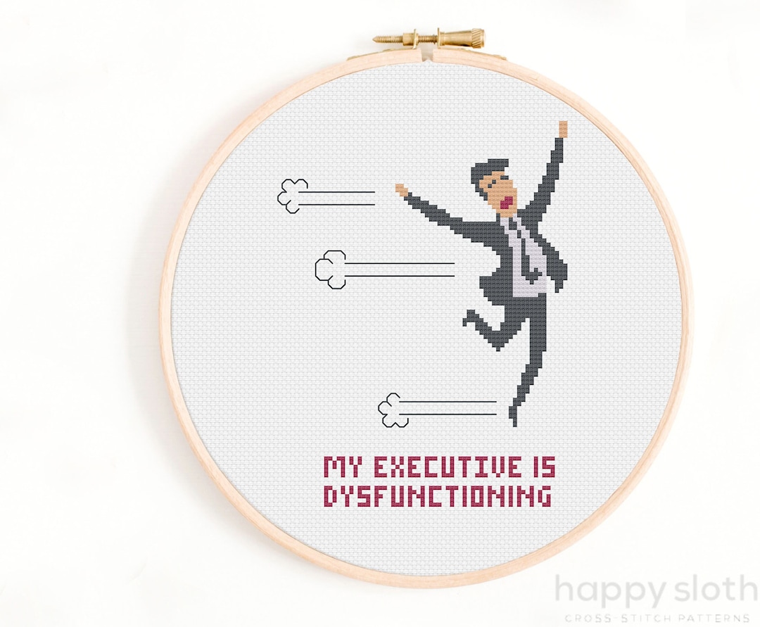 Executive Dysfunction Cross Stitch Pattern: Neurodiversity Embroidery ...