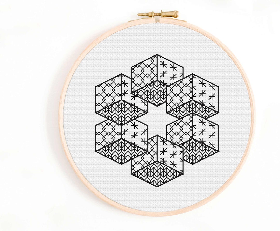 Infinity Cube Blackwork Embroidery Pattern Infinite - Etsy
