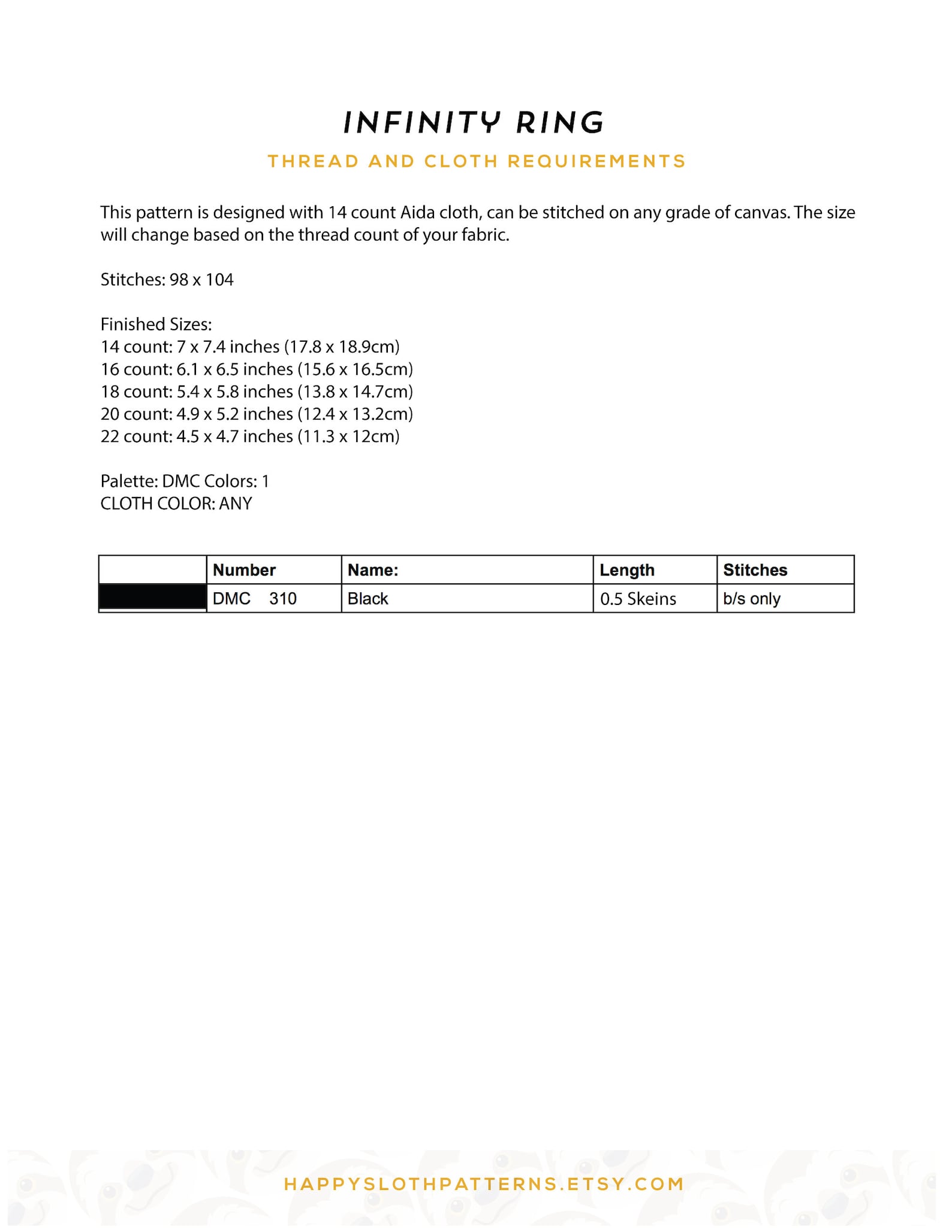 Infinity Ring Blackwork Embroidery Pattern Infinite - Etsy