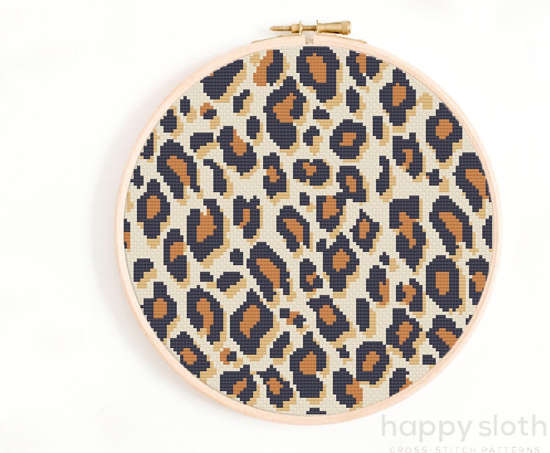 Full Coverage Leopard Print Cross Stitch Pattern / Wild Girl Pattern ...
