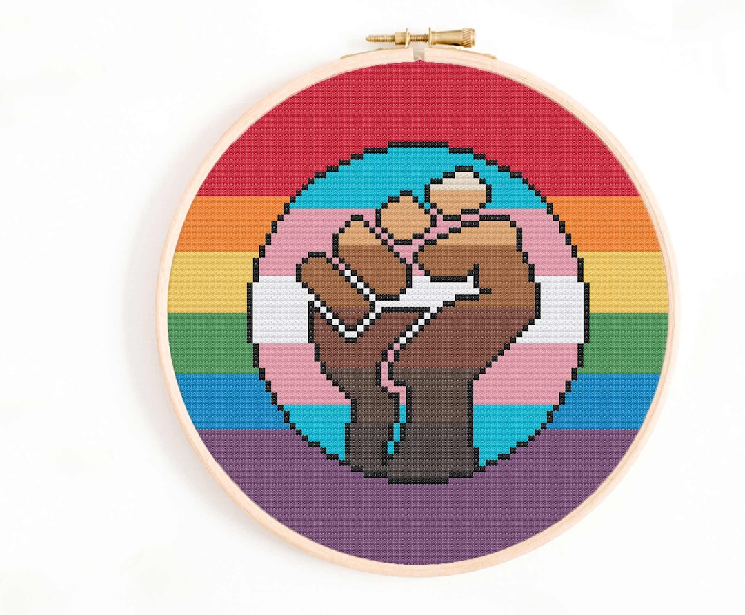 Intersectional Flag Cross Stitch Pattern Progress Pride - Etsy