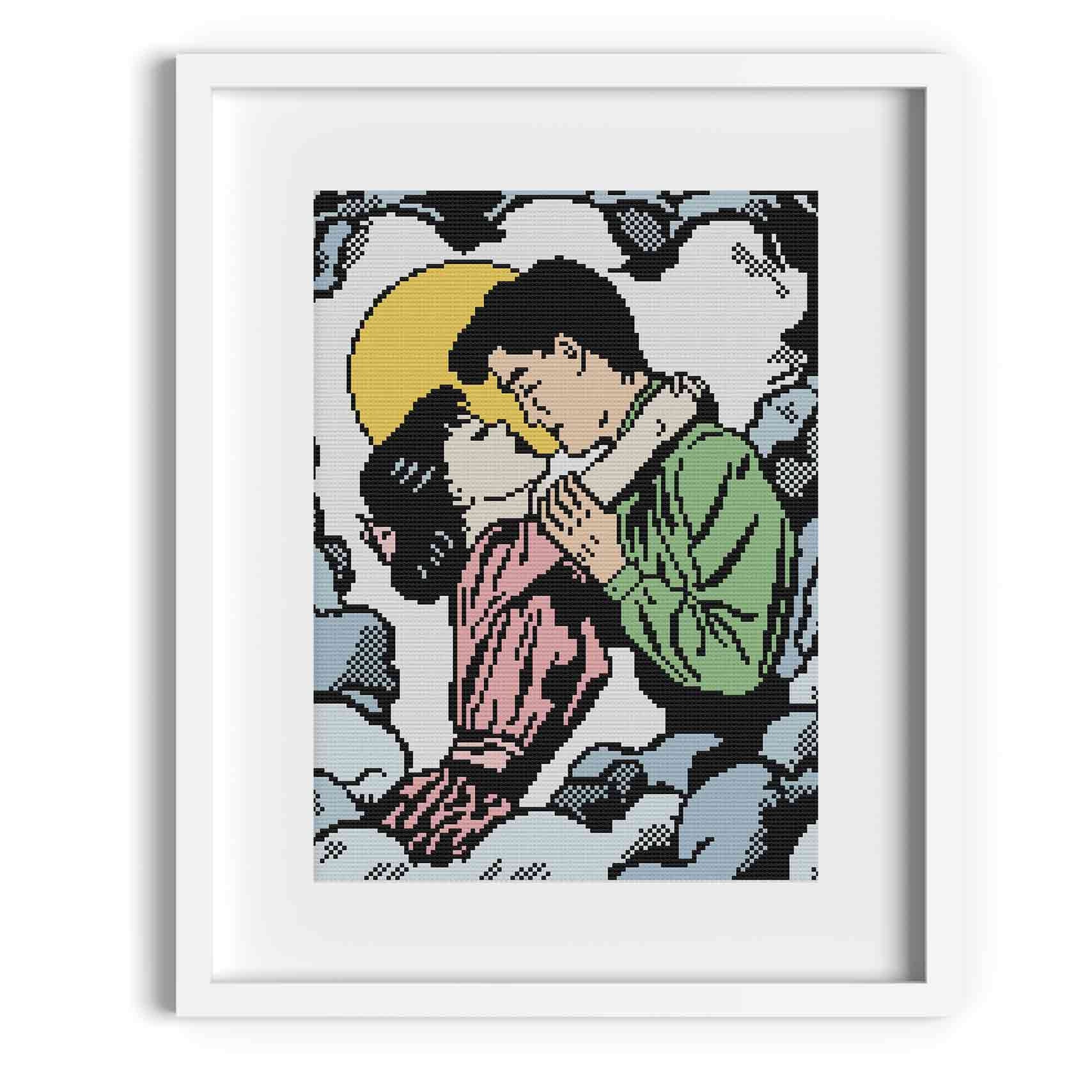 The Kiss Retro Comic Book Style Cross Stitch Pattern / Pop - Etsy