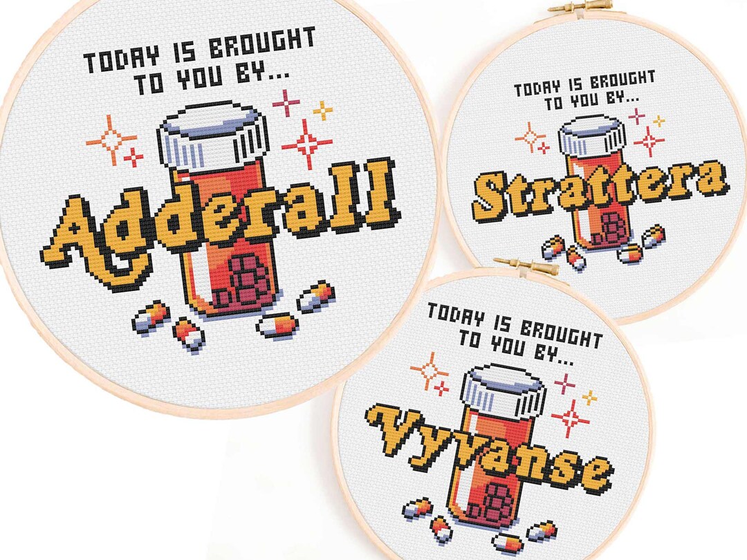 ADHD Medication Reminder Cross Stitch Pattern (digital Download) - Etsy