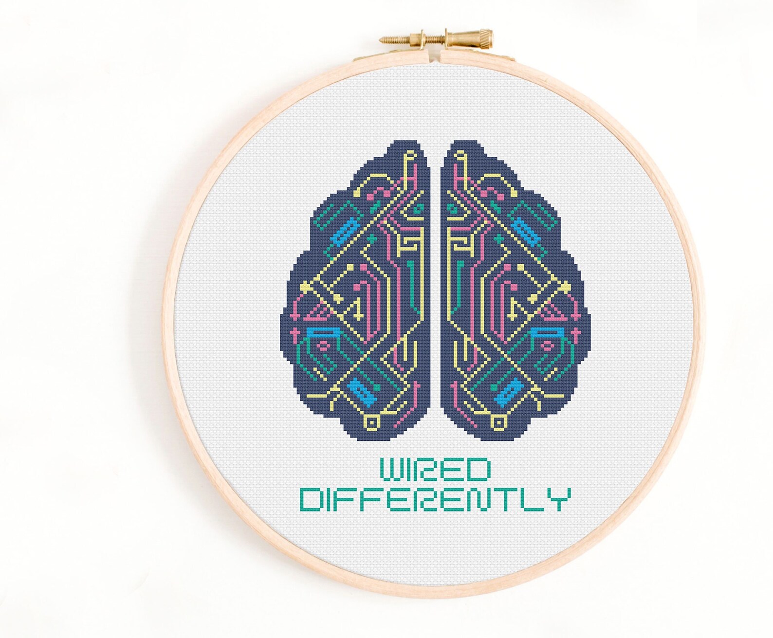 Wired Differently Cross Stitch Pattern / Autism Cross Stitch | Etsy