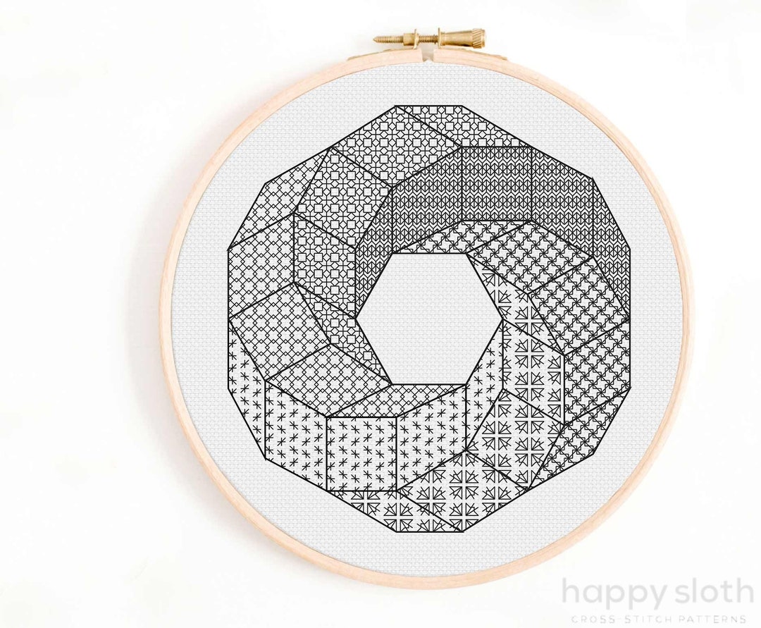 Infinity Ring Blackwork Embroidery Pattern: Sacred Geometry (digital ...