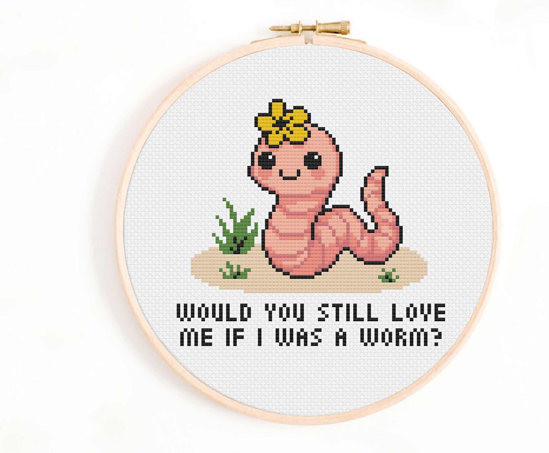 Funny Worm Meme Cross Stitch Pattern (digital Download) - Etsy