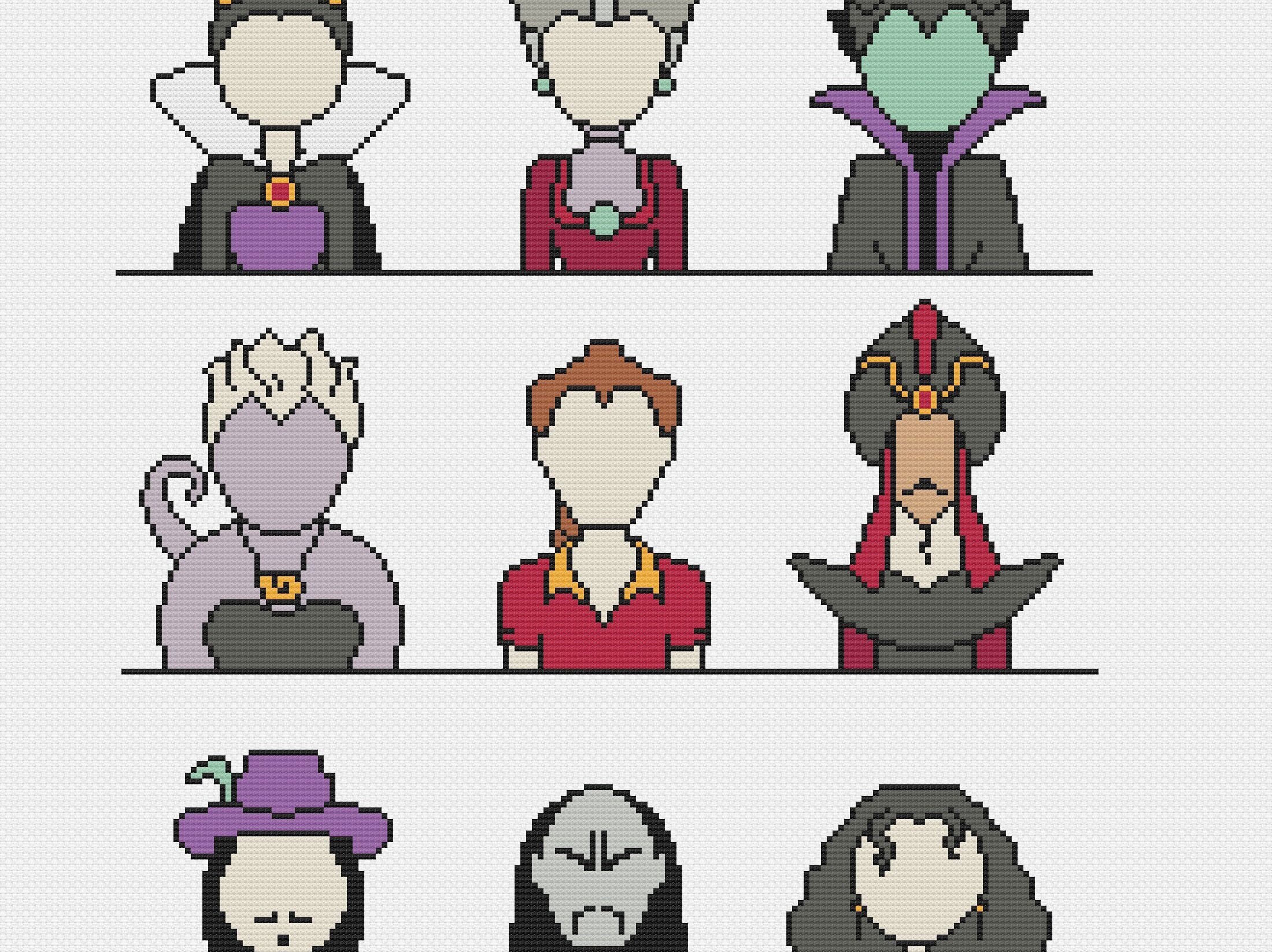 Villains Cross Stitch Pattern Bad Guys Cross Stitch Jafar - Etsy