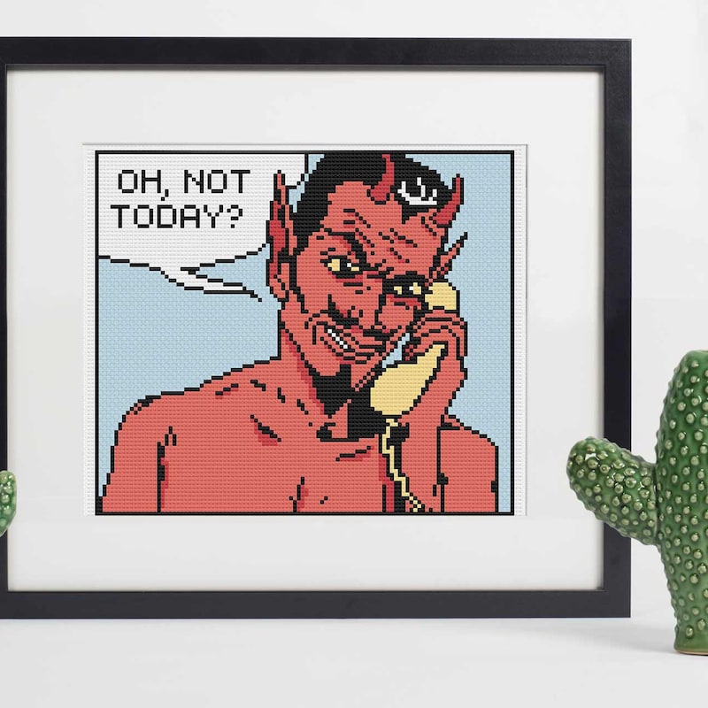 Satan Devil Cross Stitch - Etsy