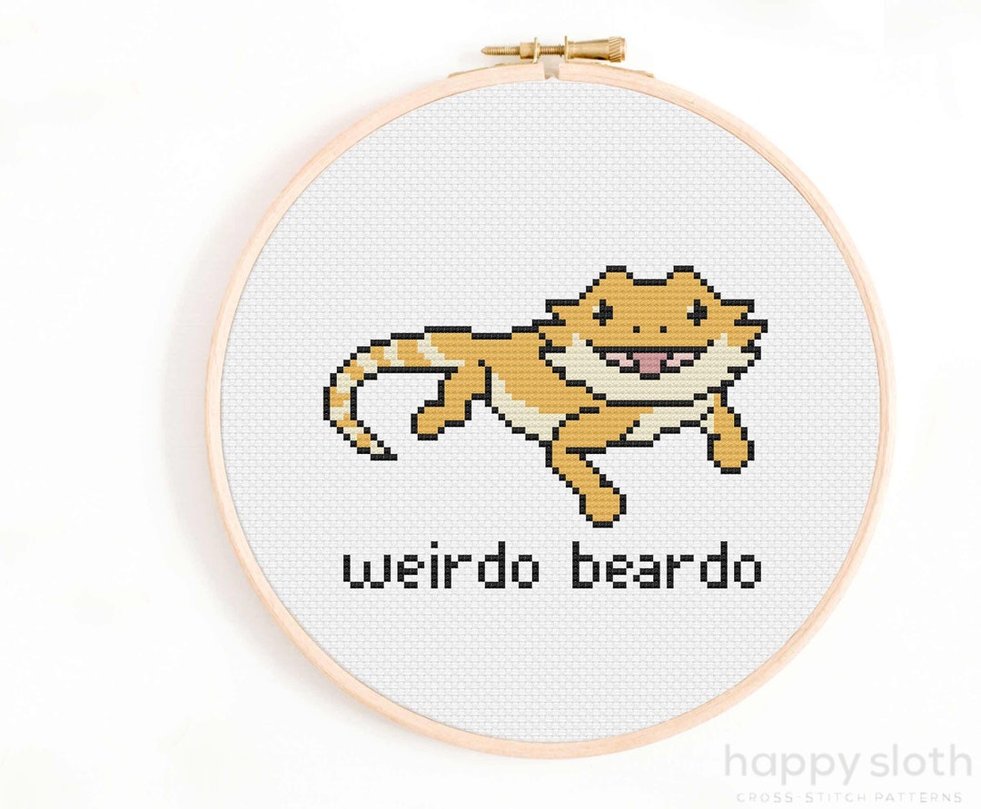 Bearded Dragon Cross Stitch Pattern - Weirdo Beardo Cross Stitch Chart ...