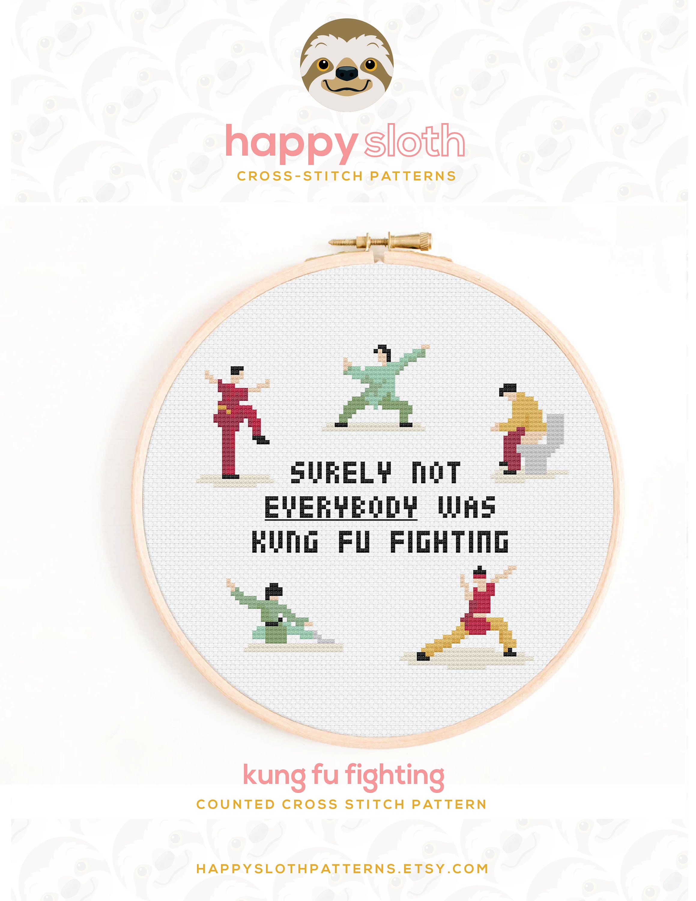 Funny Kung Fu Fighting Cross Stitch Pattern: Toilet Humor (digital ...